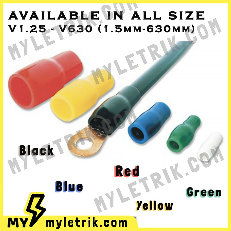 PVC Color End Cap Red Yellow Blue Green Black V-2 to V-100 1.5mm to ...