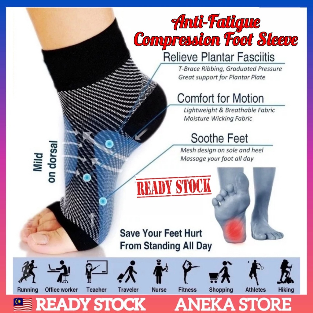 🇲🇾 Stokin Sakit Tumit Stoking Plantar Fasciitis Sakit Kaki Bengkak ...