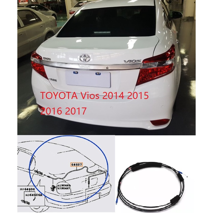 Toyota Vios 2014 2015 2016 2017 Compartment / Trunk Lid Cable REAR ...