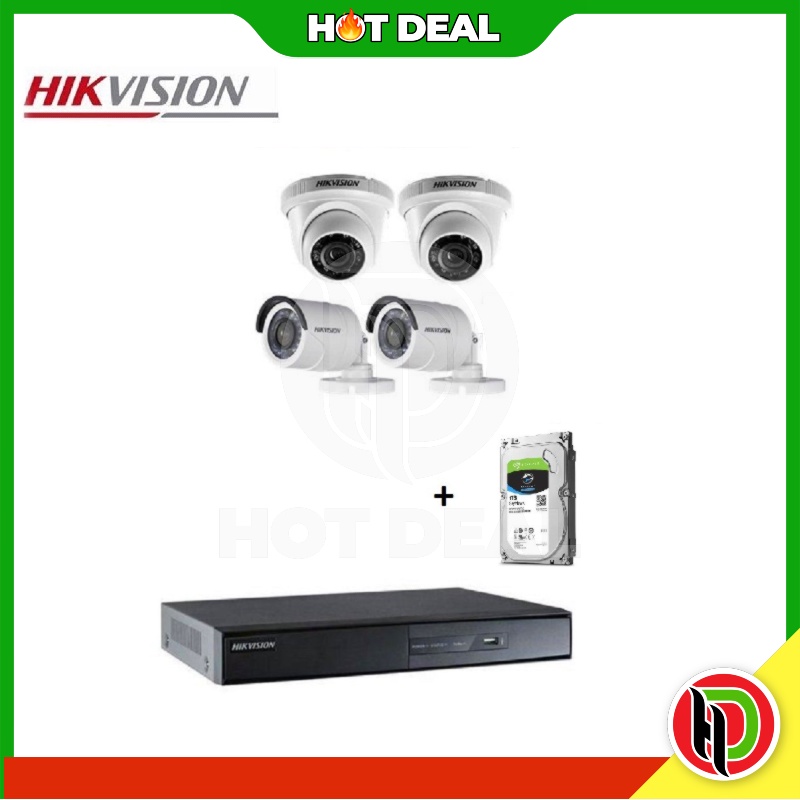 Hikvision 4 Channel 4MP POE rangkaian Set CCTV - 4 Channel Hikvision 4MP CCTV Hikvision IP POE ...