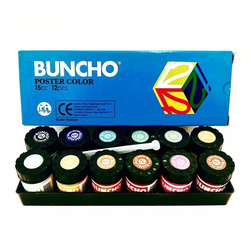BUNCHO POSTER COLOUR (12 COLOURS) 15cc | Shopee Malaysia