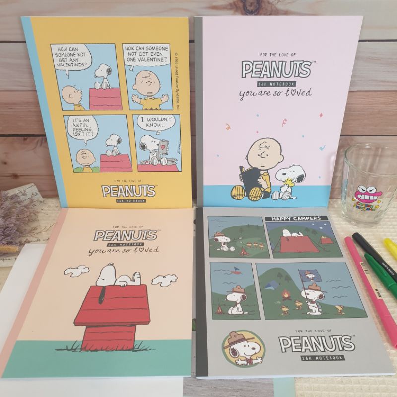 snoopy 16K Fixed Page Horizontal Line Notes Charlie Brown Notebook ...