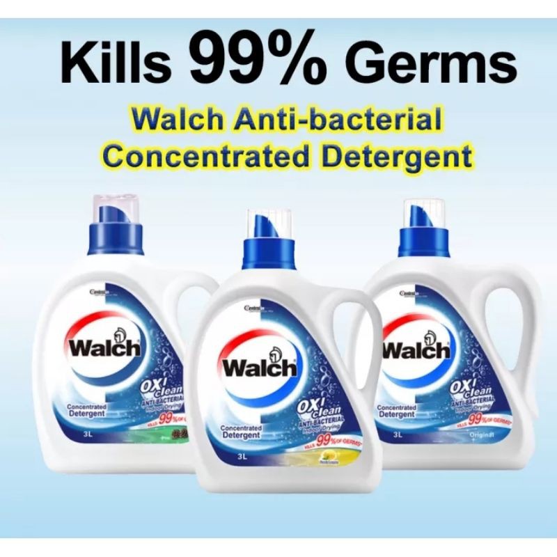 Walch Oxi Clean Antibacterial Laundry Liquid Detergent (3L) | Shopee ...