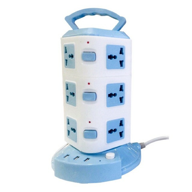 Safety 3-layer Power Outlet Includes 9 Multi-Purpose Plugs + 3 USB ...