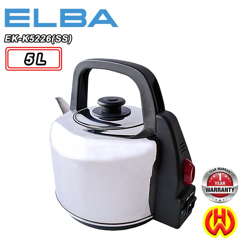 Elba Electric Kettle 5L EK-K5226(SS) | 1680 -2000W | Stainless Steel ...