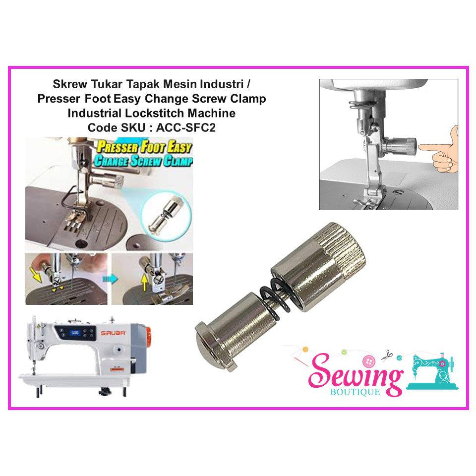 SKRU TUKAR TAPAK MESIN JAHIT INDUSTRI / RELEASE FOOT ADAPTOR SPRING ...