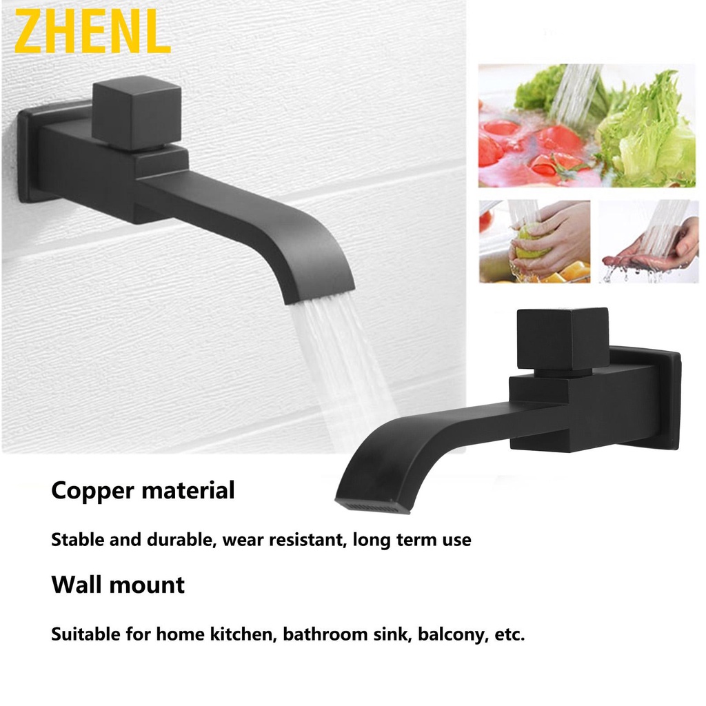 Zhenl G1/2 Male Thread Sink Basin Faucet Wall Mounted Single Cold ...