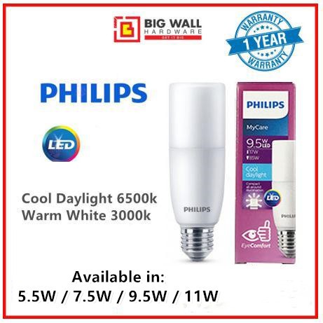 Philips MyCare LED Stick Bulb 5.5W 7.5W 9.5W 11W 6500K/4000K/3000K E27 ...