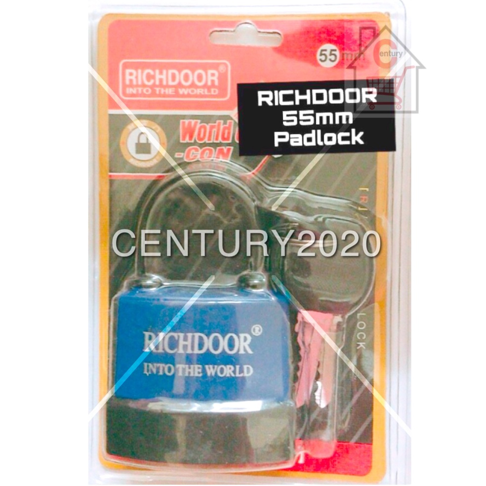 RICHDOOR Padlock Laminated Anti Theft Pad Lock Waterproof Lock 55mm ...