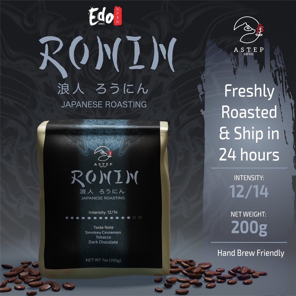 ASTEP Coffee Beans Ronin Blend Japanese Dark Roast Grind Size Option ...