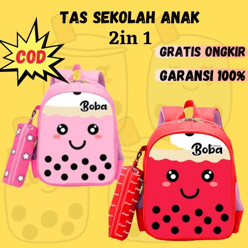 Boba 2IN1 Character Viral BOBA School Backpacks For Girls | Shopee Malaysia