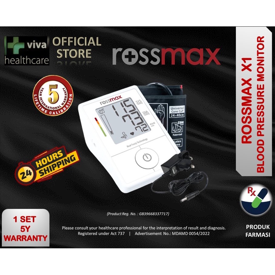 (MALAYSIA ROSSMAX) ROSSMAX X1 (FREE ADAPTER) Automatic Blood Pressure ...
