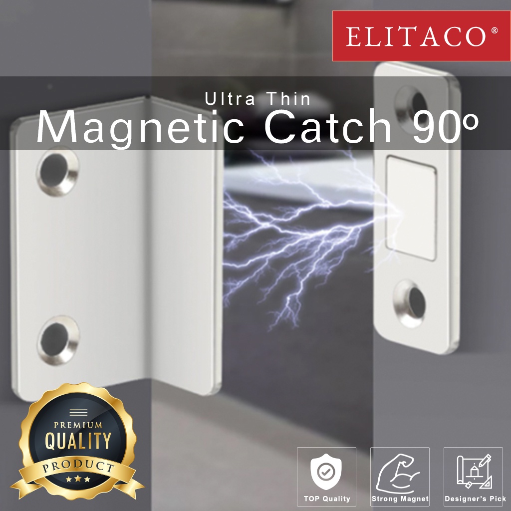 【ELITACO】 Ultra Thin Magnetic Latch 90° Degree L Shaped Cabinet Drawer ...