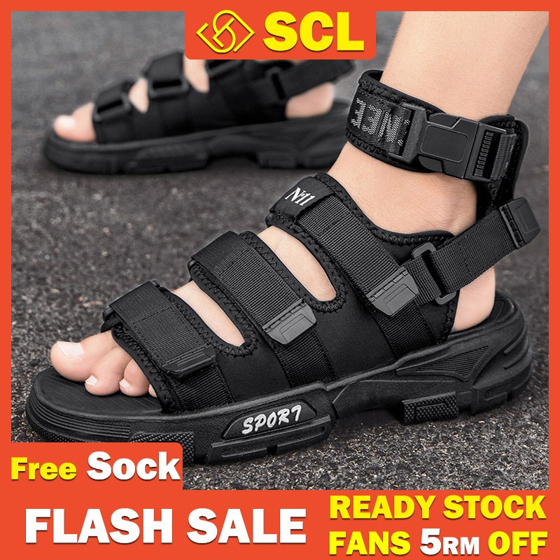 [SCL][3 Colors] Sandal Lelaki Men's Summer Velcro Sandals Removable ...