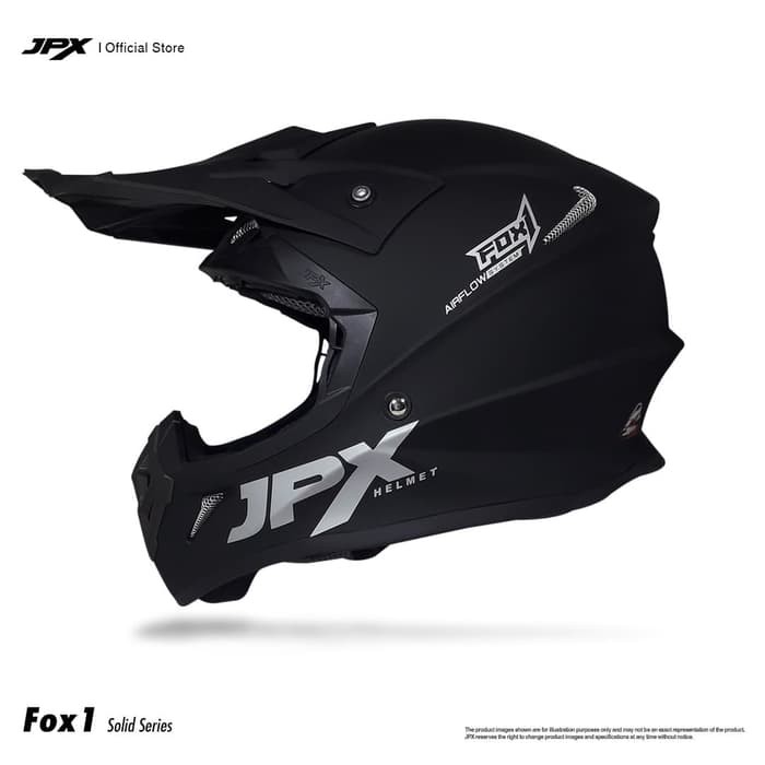 Cross JPX Full Face Helmet FOX1 Solid Black Doff JPX Original Helmet ...
