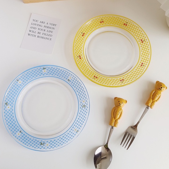 Korean Cafe Transparent Dessert Plate / Korean Transparent Plate ...
