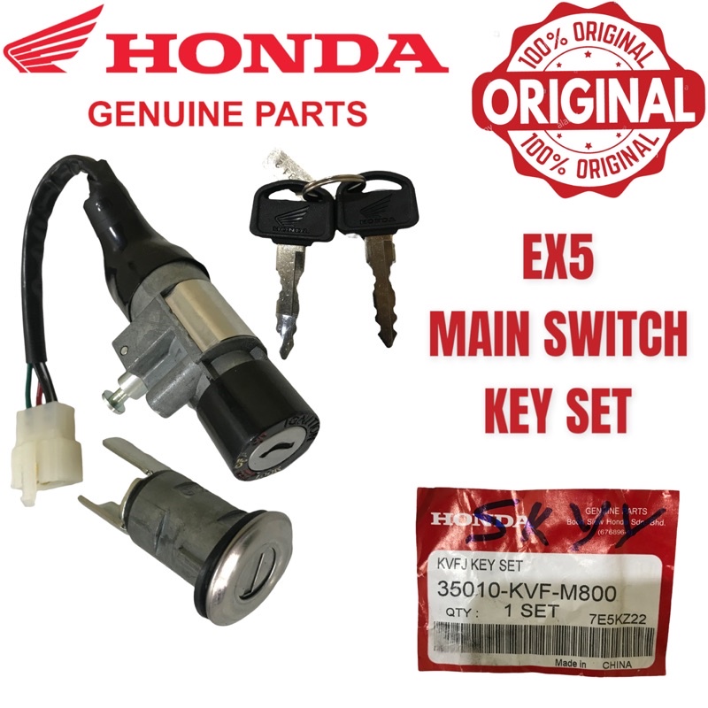 EX5 DREAM MAIN SWITCH SET KEY 100% ORIGINAL EX5 DREAM NEW LONG KEY [35010-KVF-M800] SUIS KUNCI ...