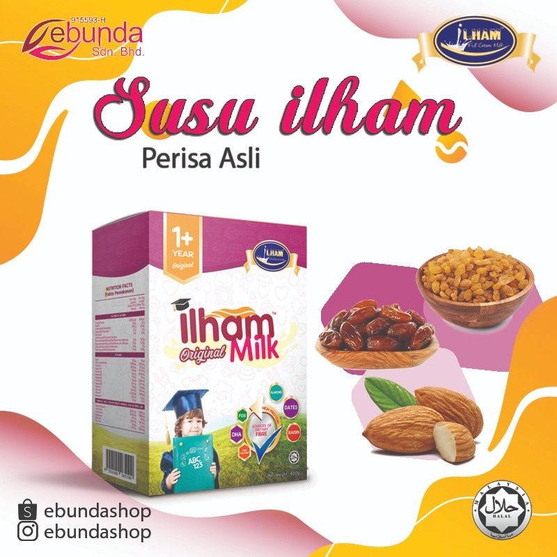 Ready Stock Ebunda Susu Ilham | Susu Campuran Kurma Badam Kismis ...