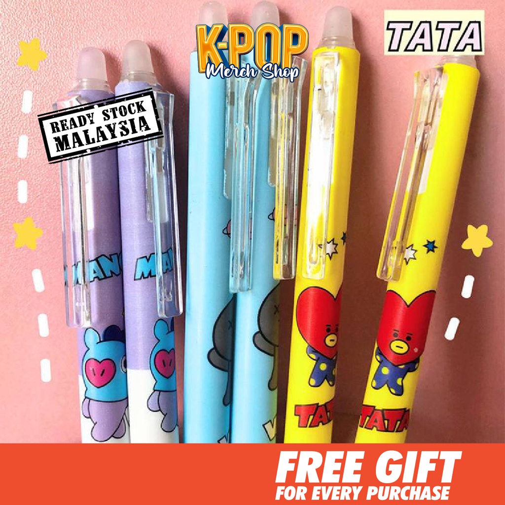 BTS BT21 Tinytan Bangtan OT7 Kpop Merch Pen Ball Point Glitter | Shopee Malaysia