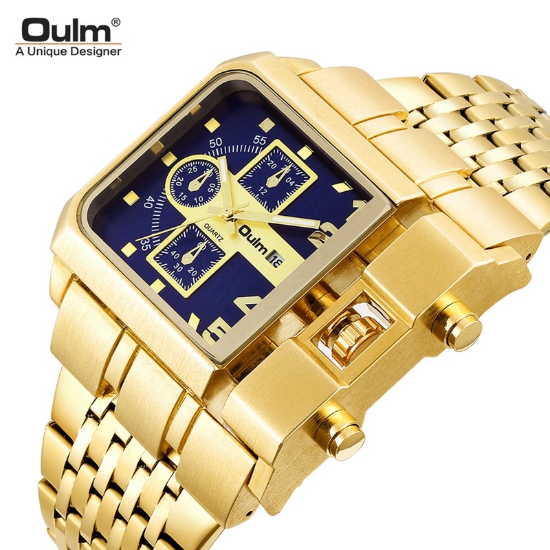Oulm large dial quartz men's watch casual belt men's watch personality ...