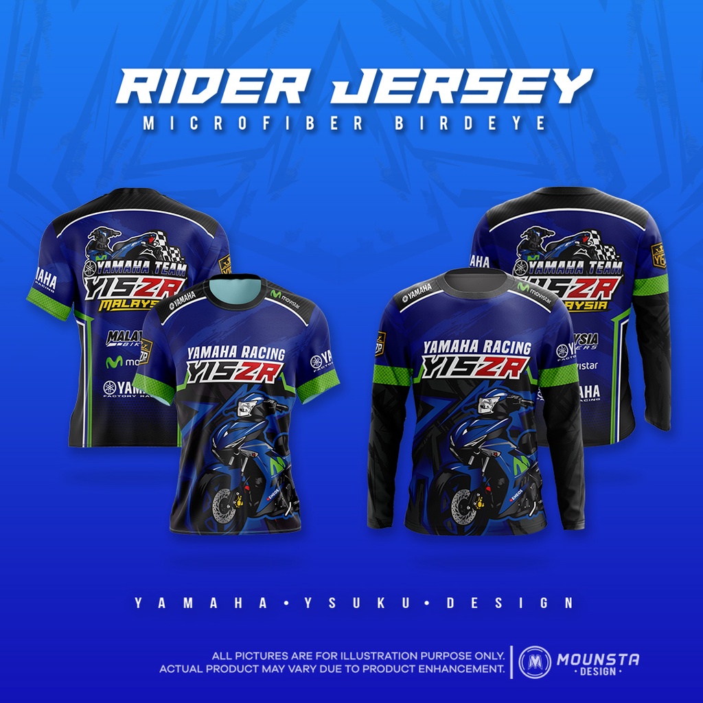 BAJU JERSI RIDER YSUKU Y15ZR BLUE COLOR (QUICK DRY) | Shopee Malaysia