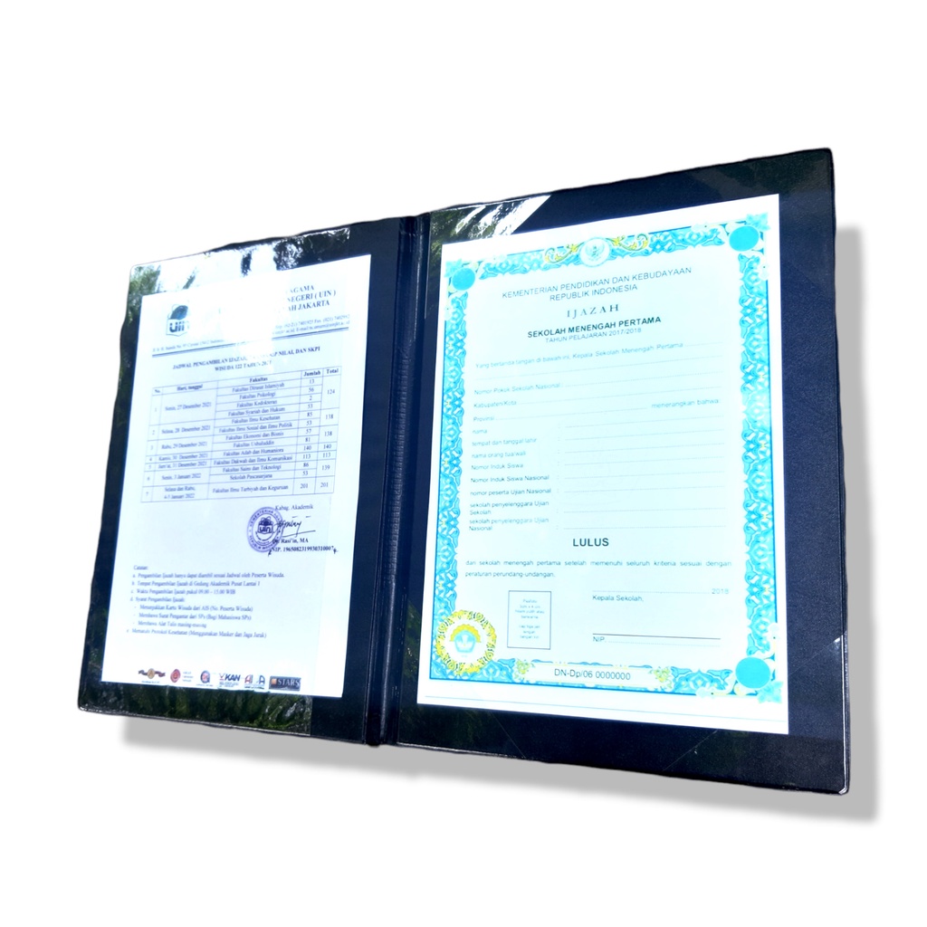 Quality Thick Diploma Cover/Diploma RAPOT MAP/Plain Diploma Cover ...