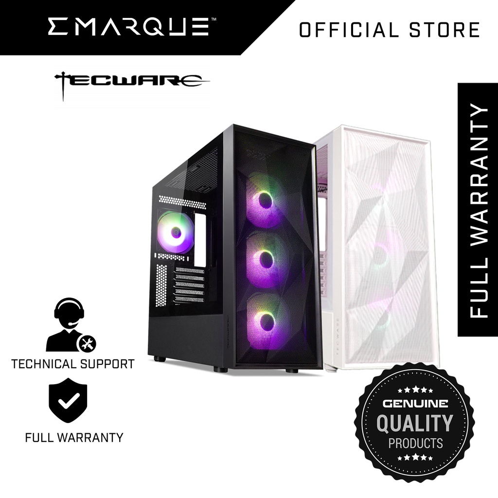 // Tecware Forge S & Forge S Omni Tempered Glass RGB ATX PC Case ...