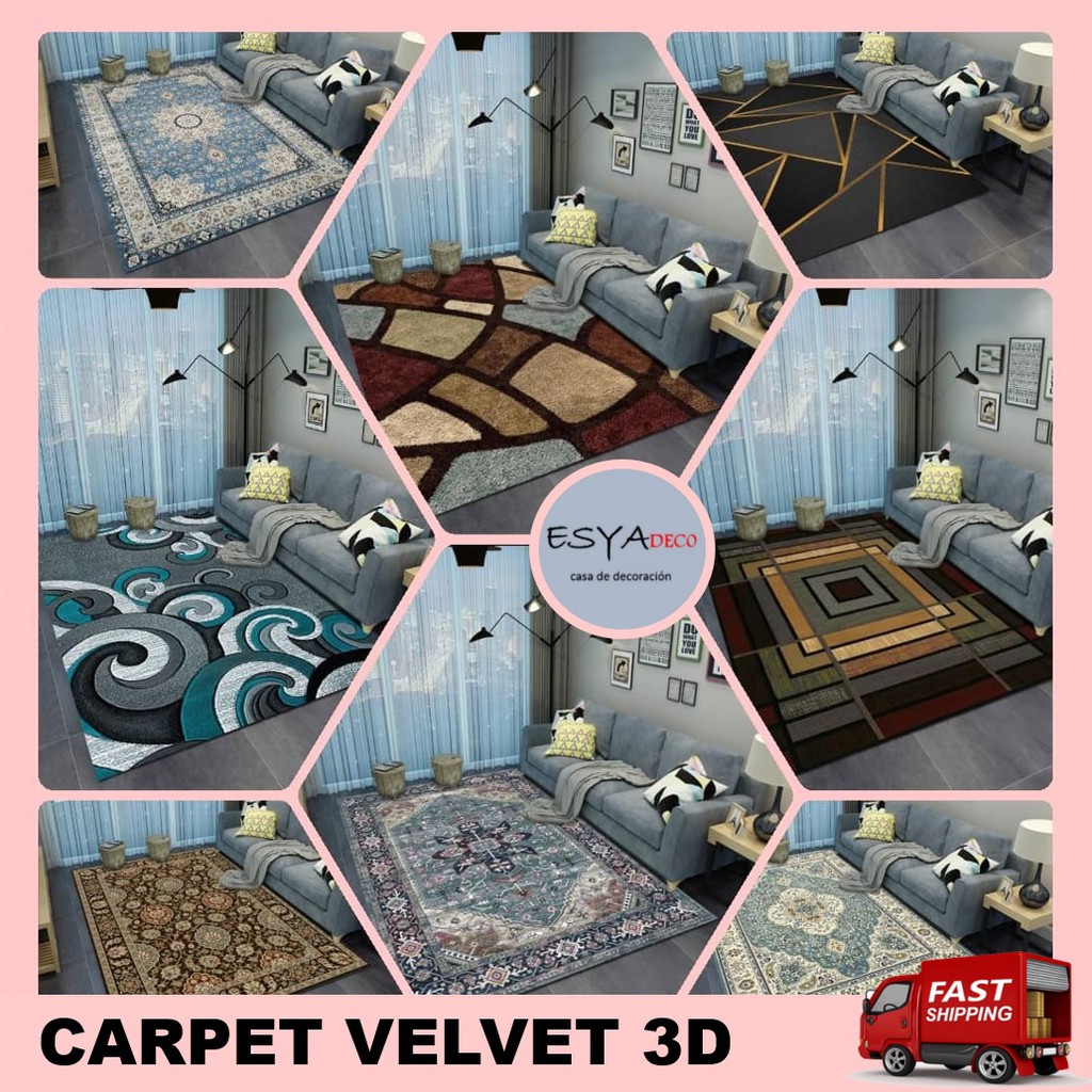 ESYADECO 300CM X 200CM Karpet Velvet Ruang Tamu 5XL Carpet Rugs Velvet ...