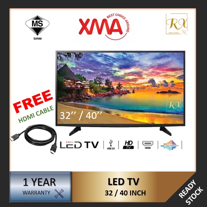 [BUBBLE WRAP] XMA 32 / 40 INCH HD LED TV XMA-LED32D01UM FREE HDMI CABLE ...