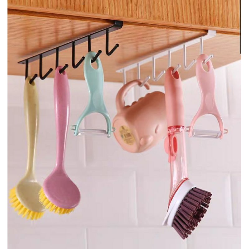 Creative kitchen iron hook hanging rack wardrobe hook shelf organiser ...