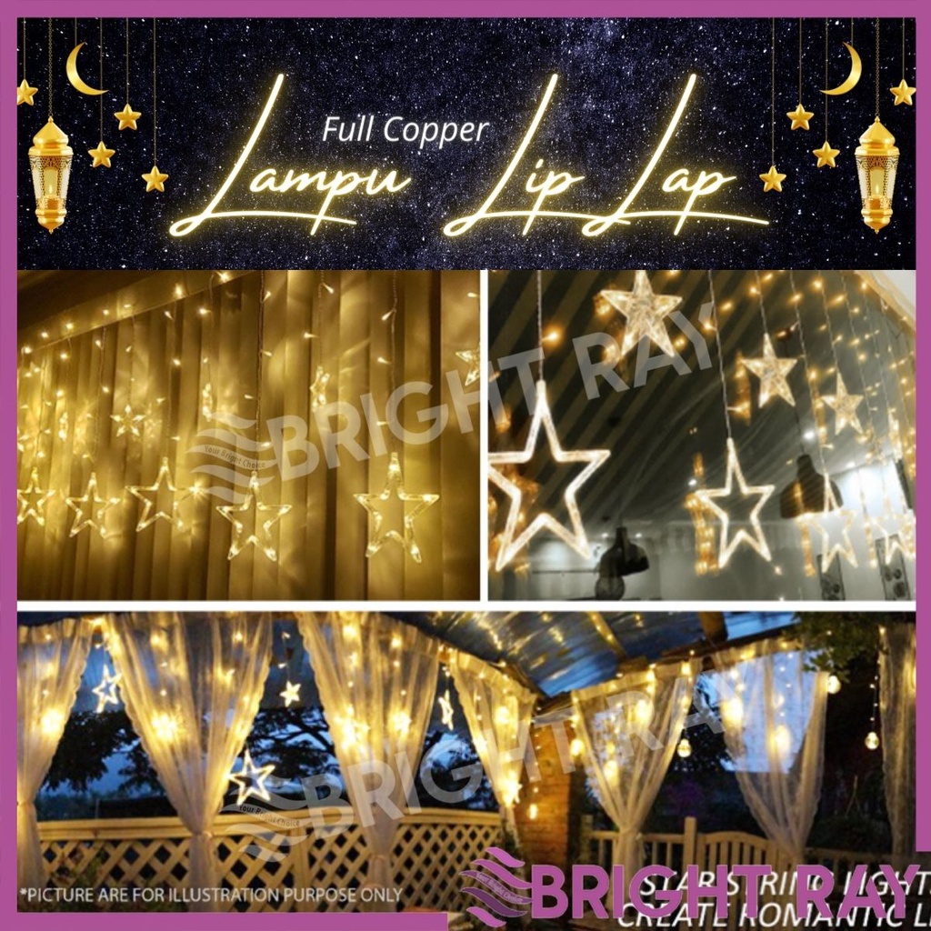 [RAYA 2025] Lampu Bulan Bintang Raya Liplap Lampu Raindrop Raya String ...