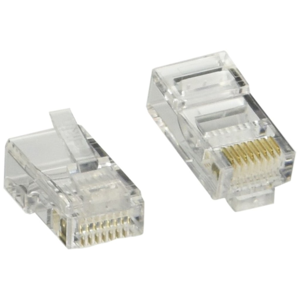 100PCS CAT5E RJ45 8-Pin Modular Plug Ethernet Network Cable Connector ...