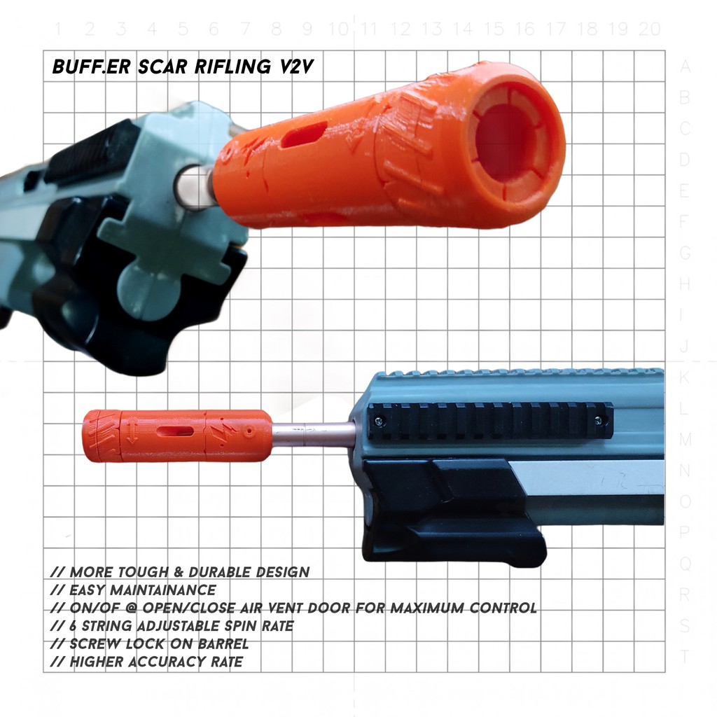 SCAR Rifling V2v For Nerf Compatible Toy Blaster Accurate Shoot Target ...