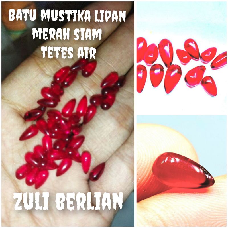 MERAH Siamese red centipede gemstone in the form of water drops ...