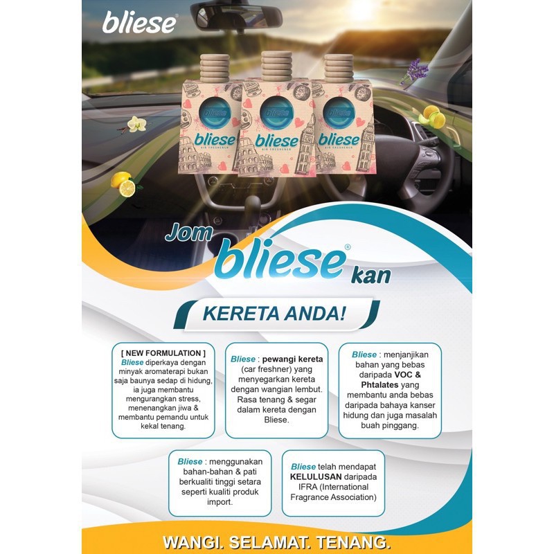 🔥BLIESE CAR AIR FRESHNER💯🔥BUY 5 FREE 1 .🎁 | Shopee Malaysia