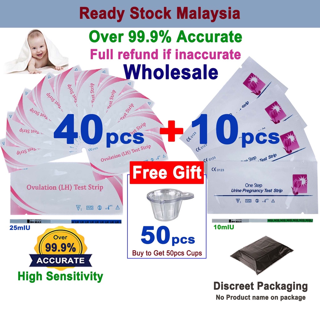 40pcs Ovulation Test Strip Opk 10pcs Pregnancy Test Strip 10miu Upt 1933