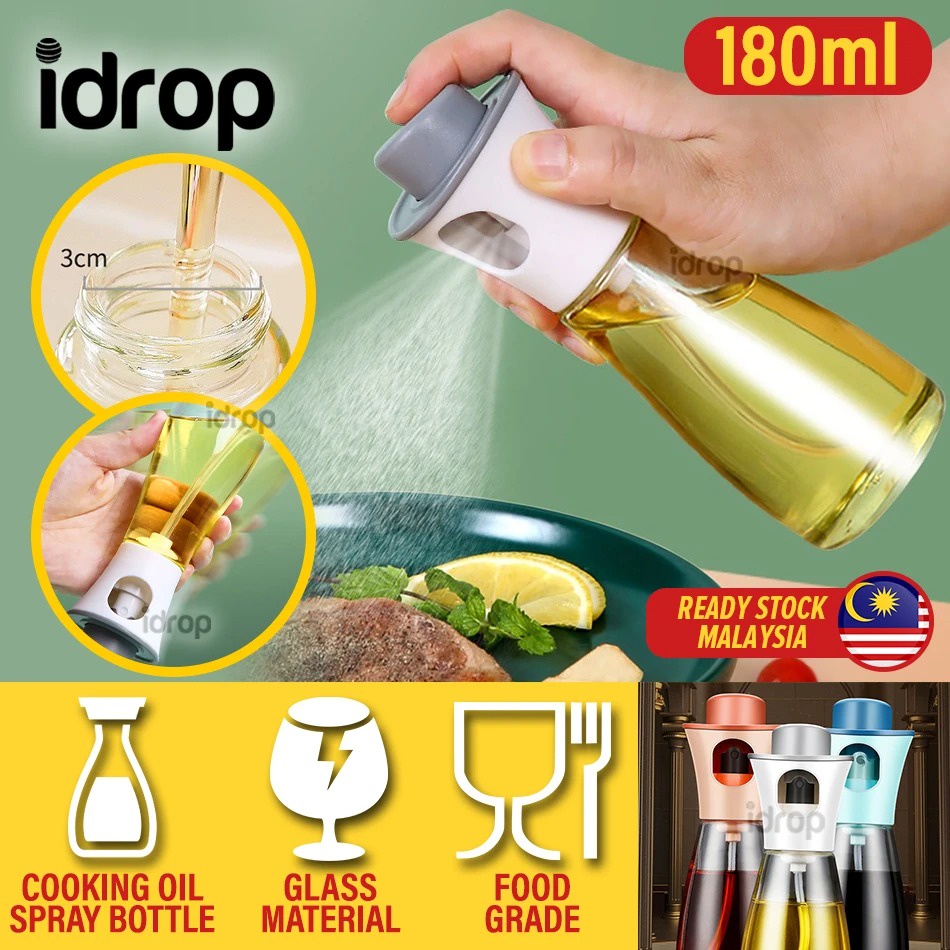 idropmy [ 180ml ] Kitchen Cooking Oil Glass Spray Bottle / Bekas Botol ...