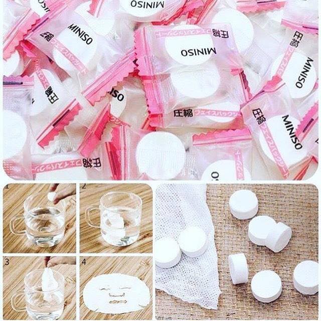 Japanese Miniso Compressed Paper Mask (Sold 1 Tablet) | Shopee Malaysia