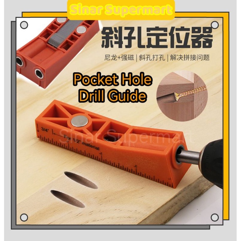 Pocket Hole Drill Guide One hole Two Hole Angle Degree Drill Guide ...