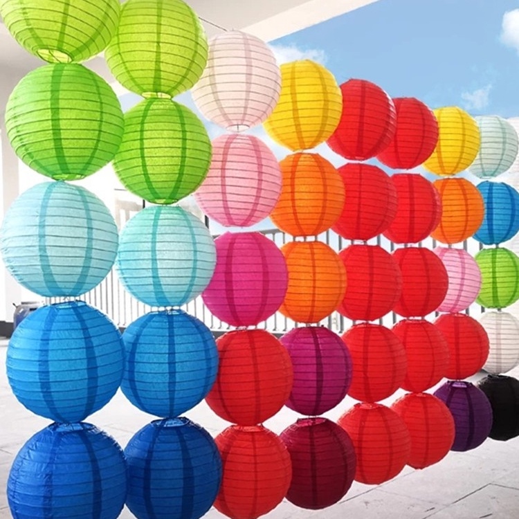 (6 10 12inch)Handmade Round Paper Lanterns Hanging Wedding Birthday ...