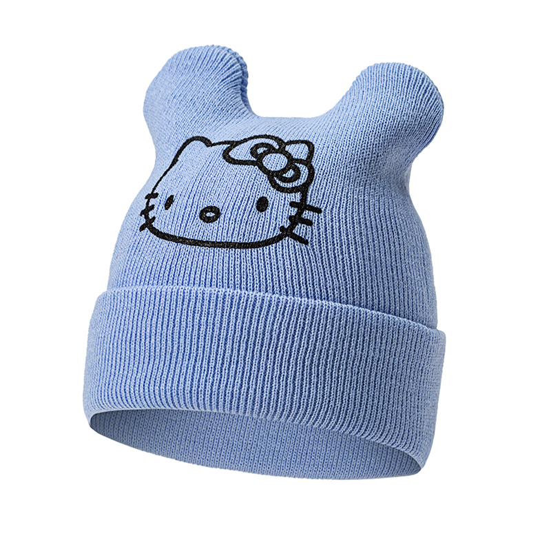 Hello Kitty Cute Cartoon Printed Knitted Winter Hats For Kids Soft Warm ...