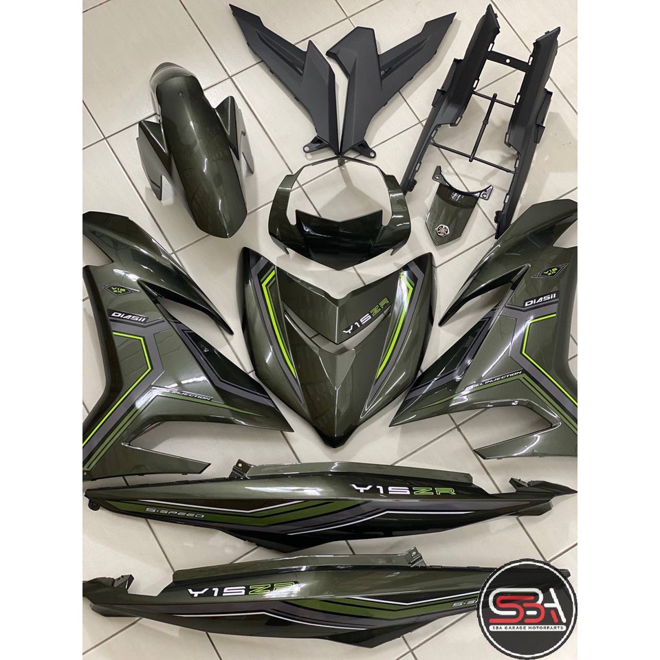 COVERSET Y15ZR V1 V2 V3 ARMY GREEN ( LUMUT ) PATTERN LINE PREMIUM ...