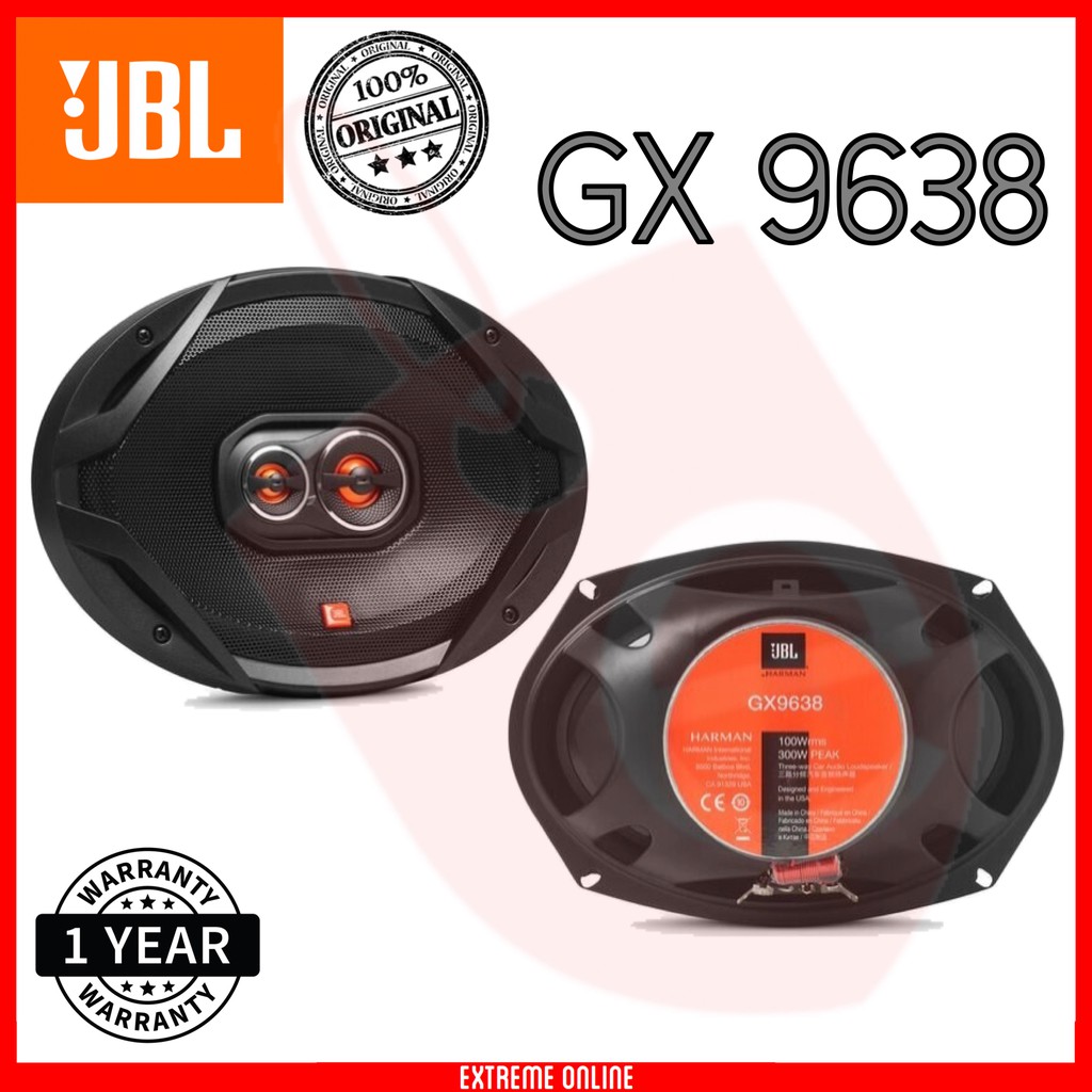 JBL GX9638 6" x 9" Three-Way 300W (100W RMS) Coaxial Car Audio Speaker ...