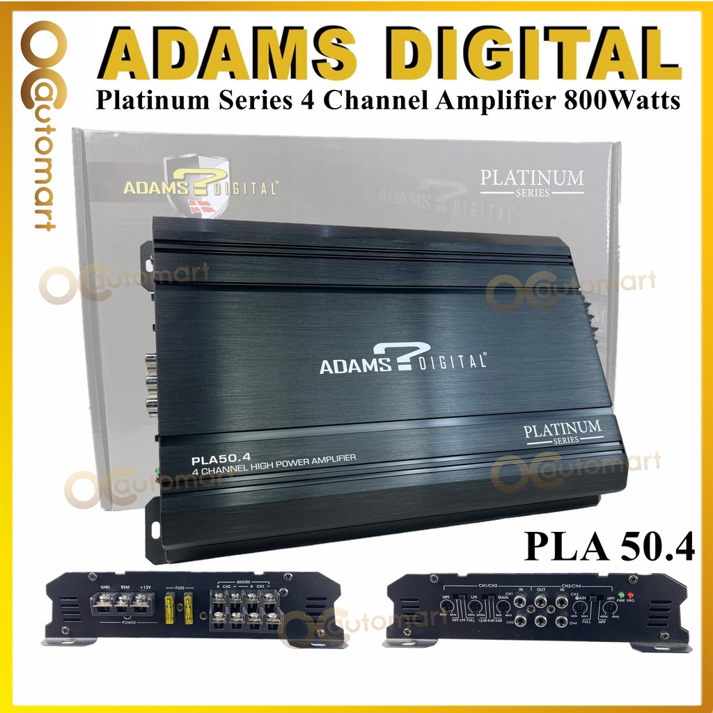 Adams Digital 4 Channel High Power Amplifier Platinum Series 800 Watts ...