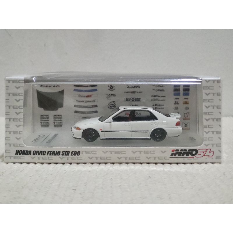 Modellino Auto Sportiva Gialla 1/64 INNO64 1996 Honda Civic Ferio Gr.A ...