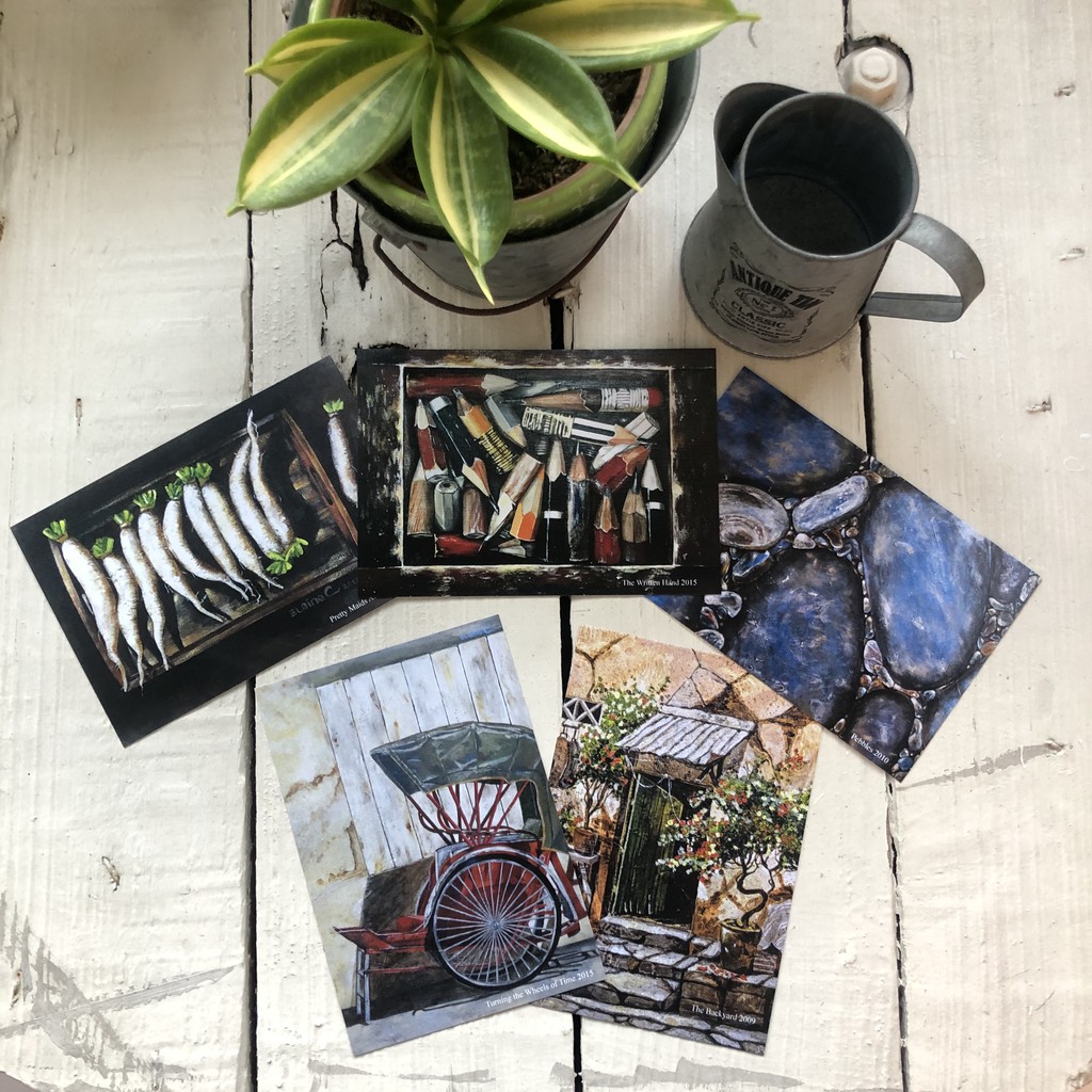 Postcard with Art Print from Original Painting -Malaysia Landscape ...