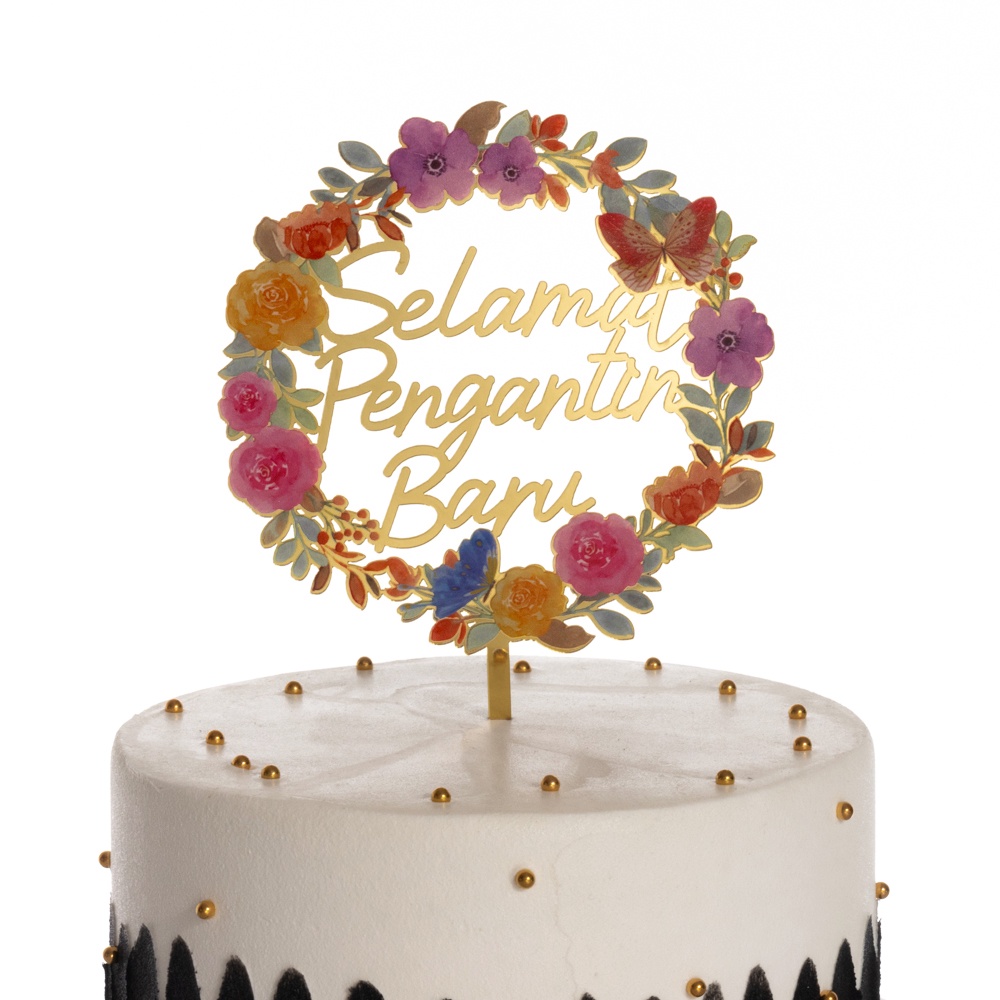 Selamat Bertunang Selamat Pengantin Baru Acrylic Cake Topper Happy ...