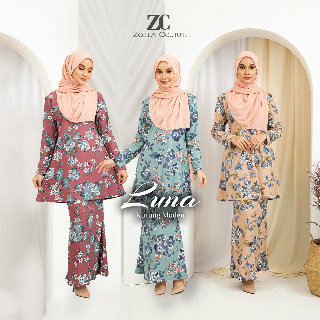 KURUNG MODEN LUNA V1 IRONLESS MOSSCREPE BY ZOELLA COUTURE BAJU KURUNG ...
