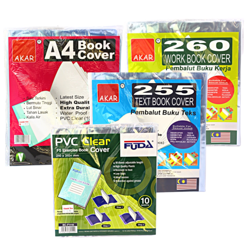 Akar Ready Made Clear Exercise Book Cover / Workbook Cover /TextBook ...