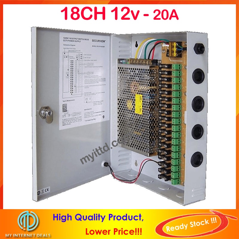 Switching Power Supply 12V 5A 10A 15A 20A For CCTV, Alarm, Door Access ...